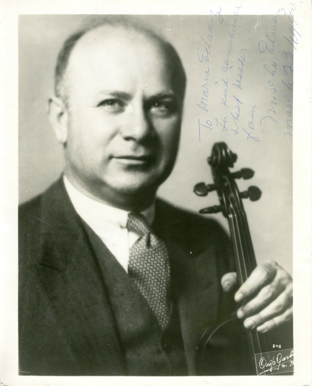 Elman, Mischa. (1891-1967) Signed Photograph to José Echániz ...