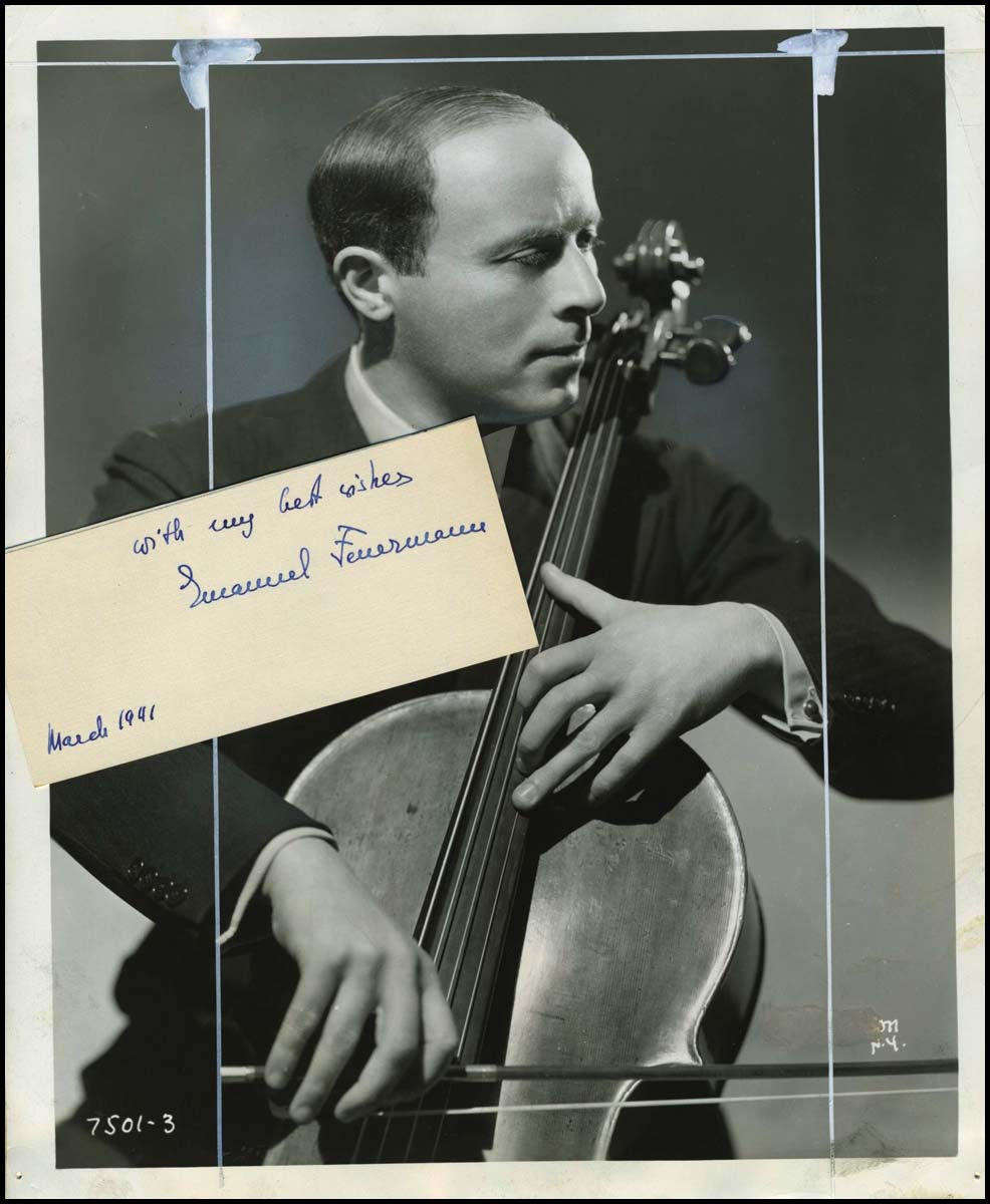 Feuermann, Emanuel. (1902–1942) Autograph Signature and Photograph ...