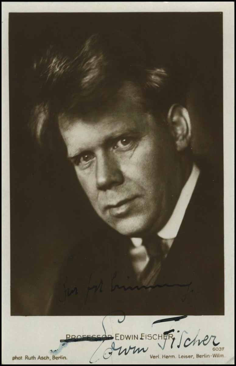 [Pianist] Fischer, Edwin. (1886-1960) Signed Photograph – Schubertiade ...