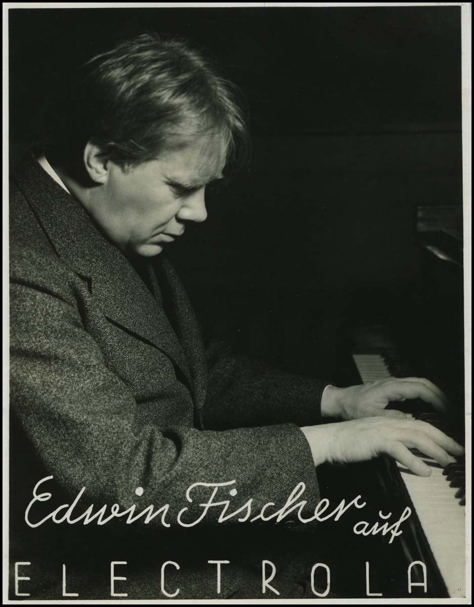 Fischer, Edwin. (1886-1960) Electrola Photograph and 1922 Concert Prog ...