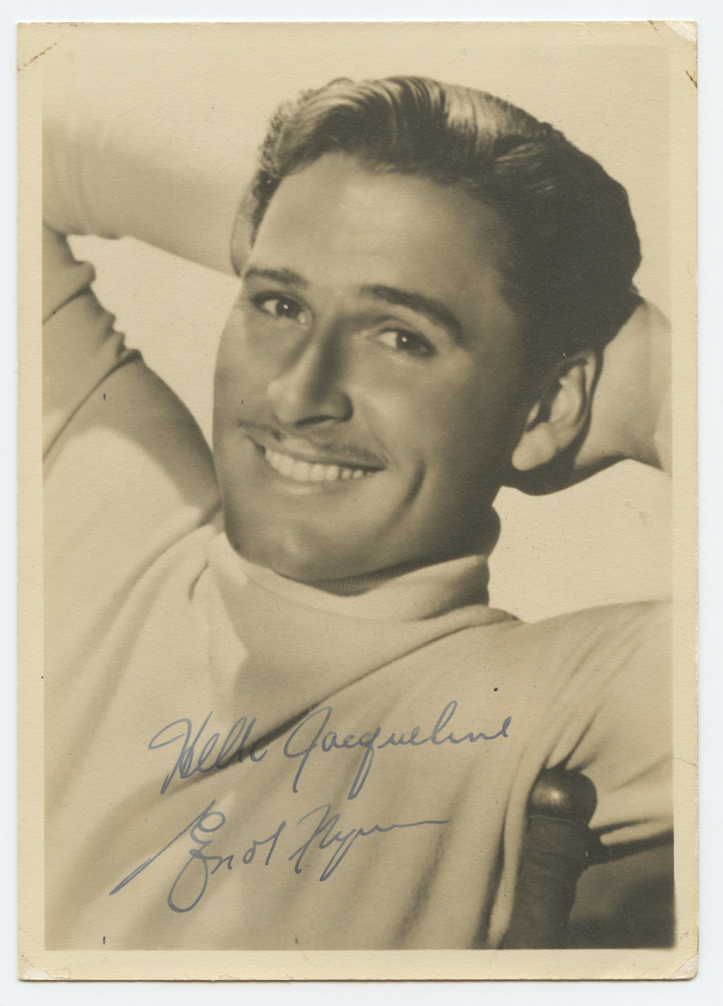 Flynn, Errol. (1909–1959) Signed Photograph – Schubertiade Music and Arts