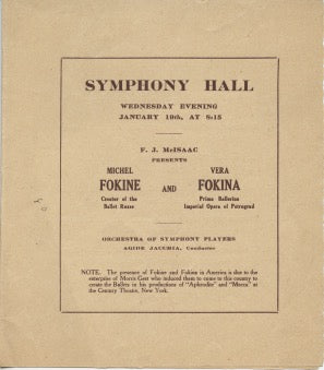Fokine, Michel. (1880–1942) & Fokina, Vera. (1886–1958) 1916 Symphony ...