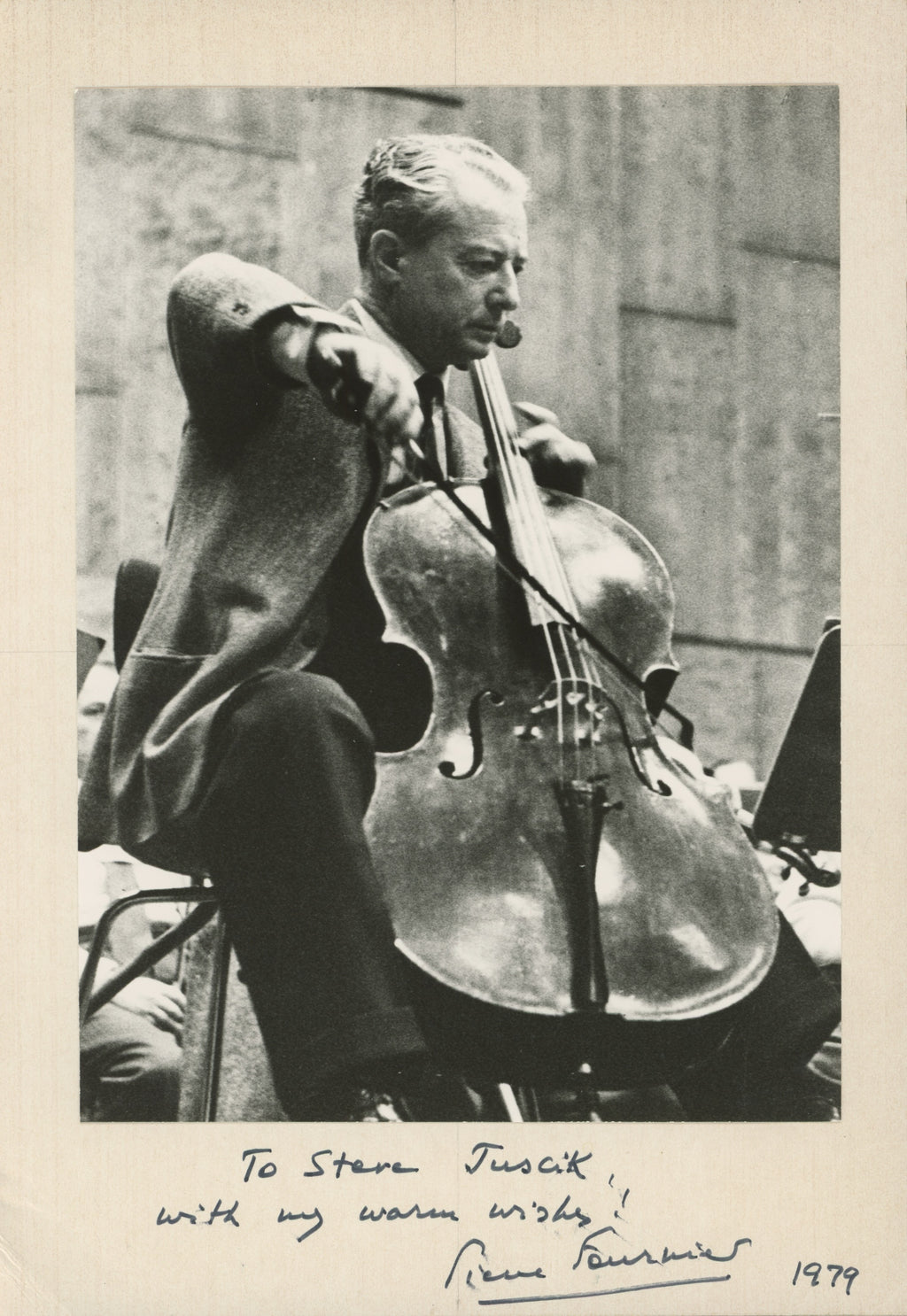 Fournier, Pierre. (1906–1986) Autograph Signature with Photograph ...