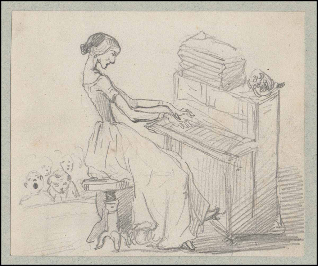 [Musical Iconography] [Pianist] French Drawing, ca. 1850 – Schubertiade ...