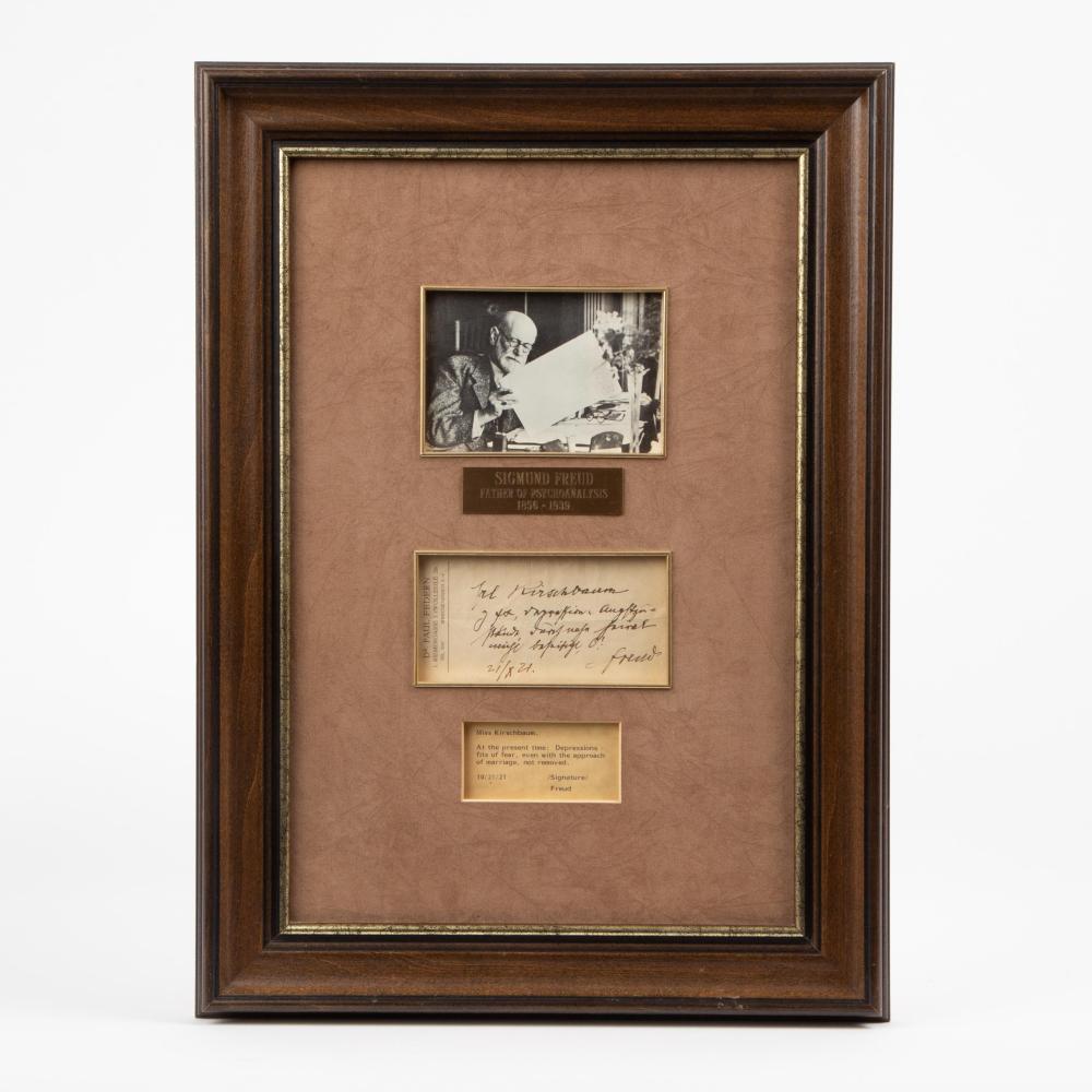 Freud, Sigmund. (1856–1939) Autograph Psychological Analysis, Signed ...