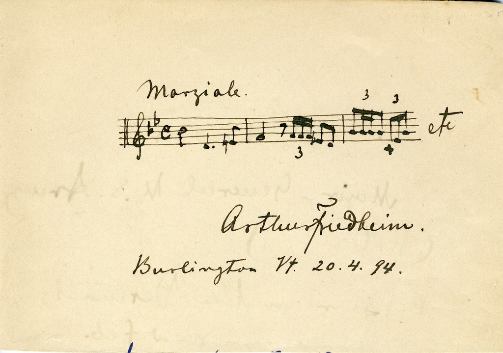 [Liszt, Franz. (1811–1886)] Friedheim, Arthur. (1859–1932) Autograph M ...