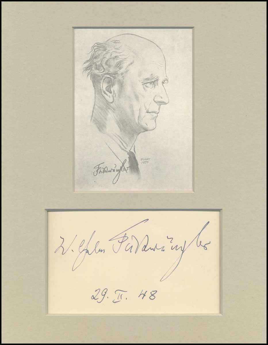 [Conductor] Furtwangler, Wilhelm. (1886-1954) Bold Autograph Signature ...