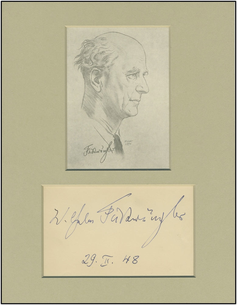 Furtwangler, Wilhelm. (1886-1954) Bold Autograph Signature and Portrai ...
