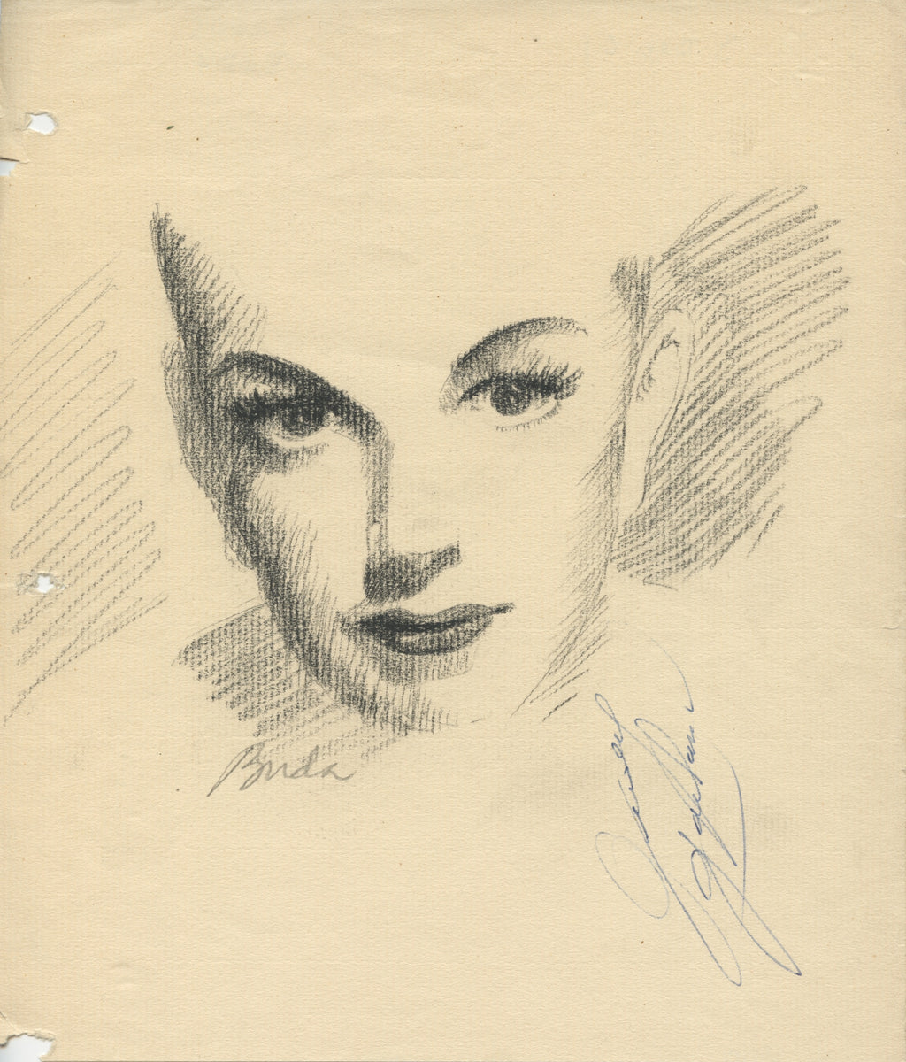 Garland, Judy. (1922–1969) Signed Portrait Drawing – Schubertiade Music ...