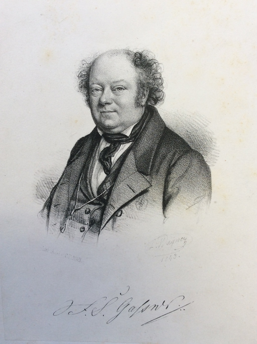 Gassner, Ferdinand Simon. (1798-1851) Engraved Portrait – Schubertiade ...