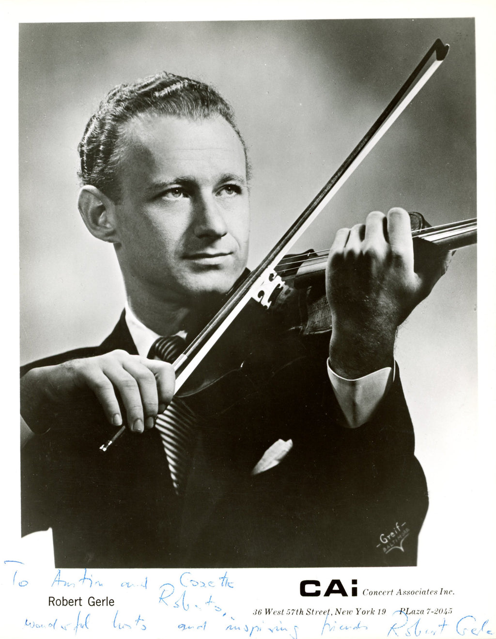 Gerle, Robert. (1924–2005) Signed Photograph – Schubertiade Music and Arts