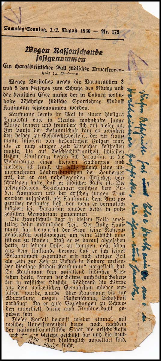 [Music, Life & Death under the Third Reich] 1936 German Newspaper ...