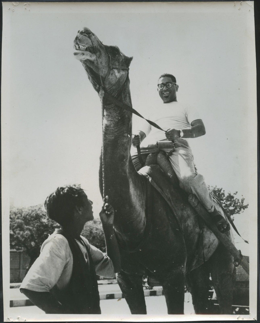Gillespie, Dizzy. (1917–1993) Original Photograph Riding a Camel ...