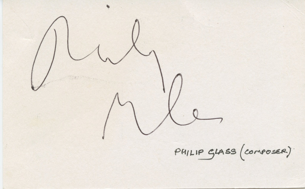 Glass, Philip. (b. 1937) Autograph Signature – Schubertiade Music and Arts