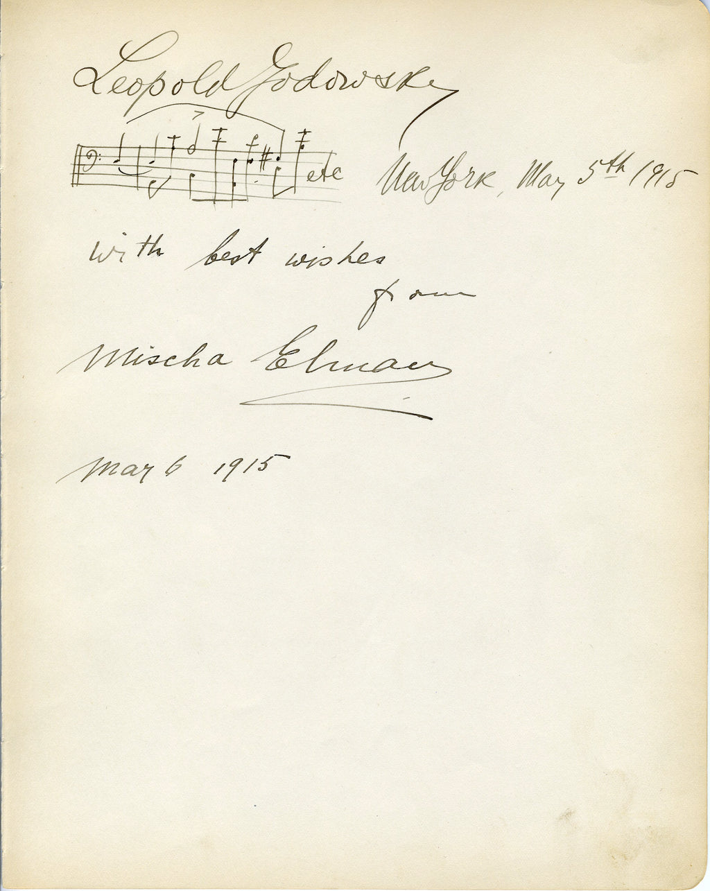 Godowsky, Leopold. (1870–1938) & Elman, Mischa. (1891–1967) Autograph ...