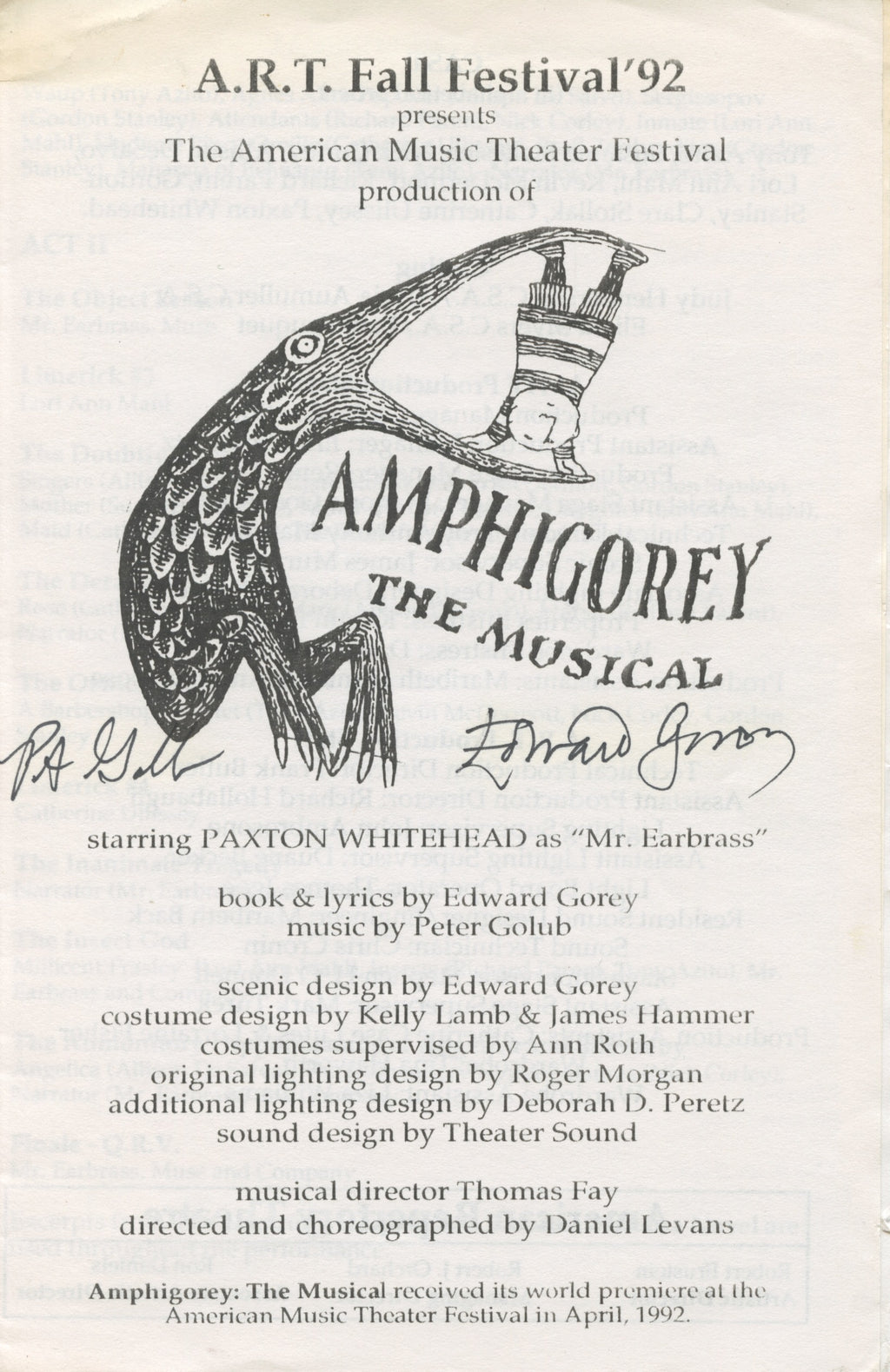 Gorey, Edward. (1925-2000) & Golub, Peter. (b. 1952) AMPHIGOREY. THE M ...