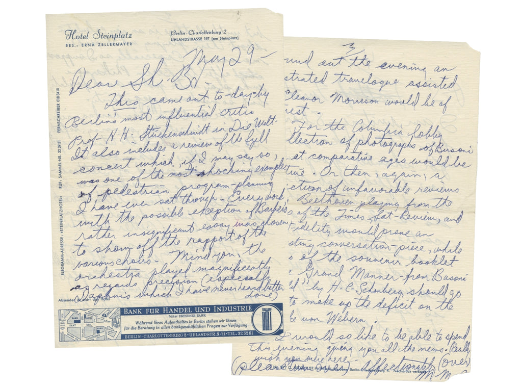 Gould, Glenn. (1932–1982) Rare High Content Autograph Letter ...