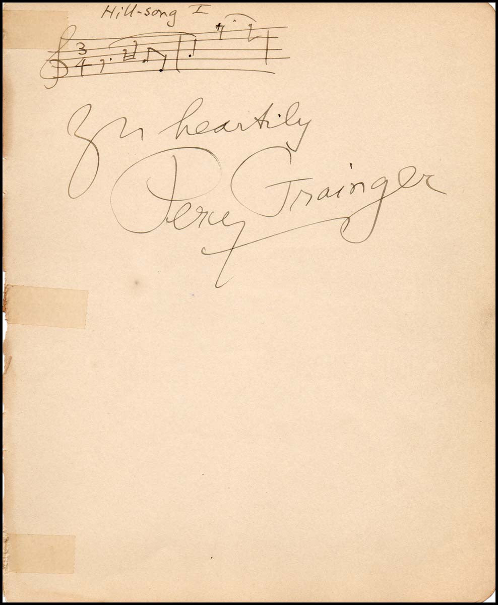 Grainger, Percy. (1882–1961) "Hill Song No. 1" - Autograph Musical Quo ...