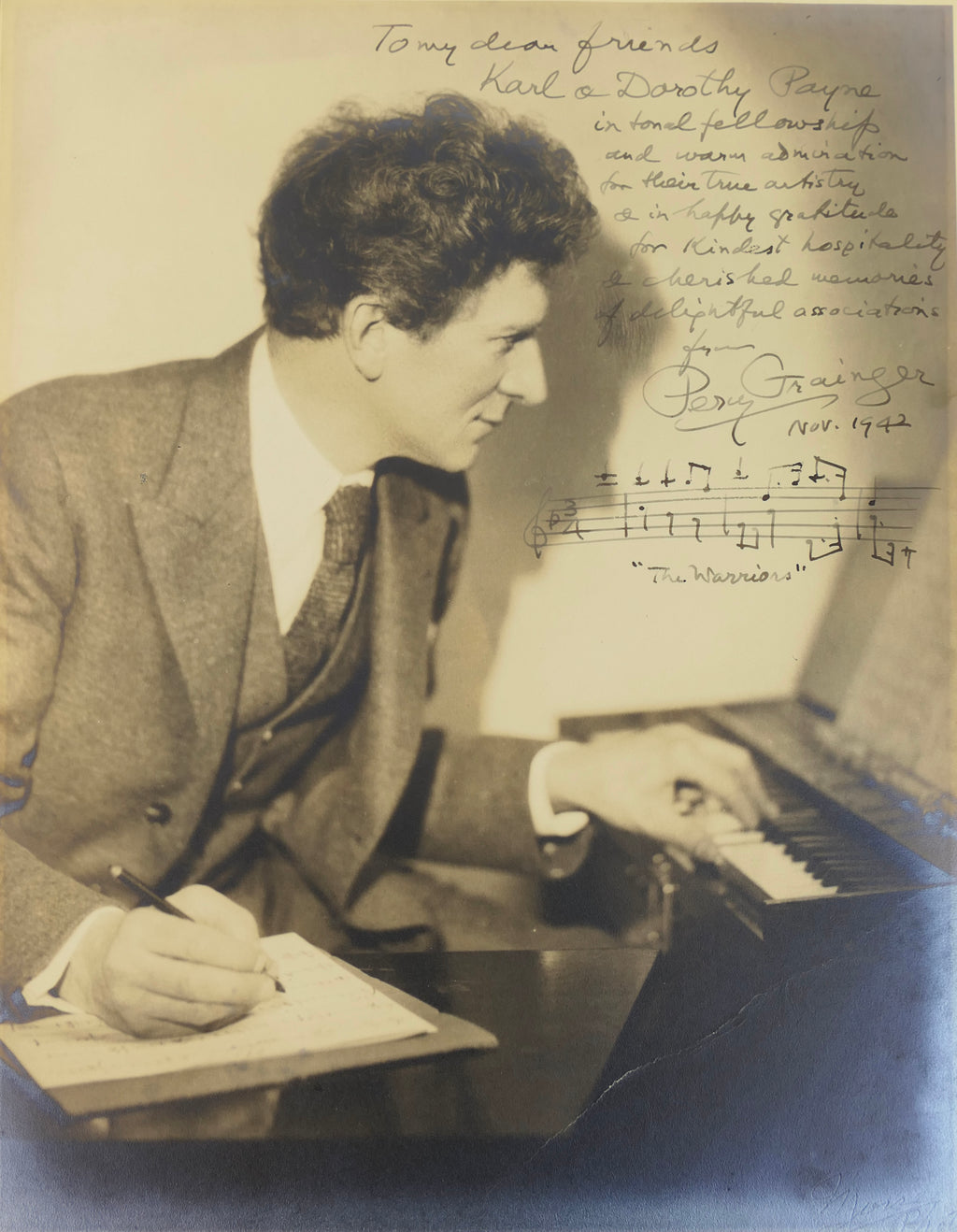 Grainger, Percy. (1882–1961) Inscribed Photograph with "The Warriors ...