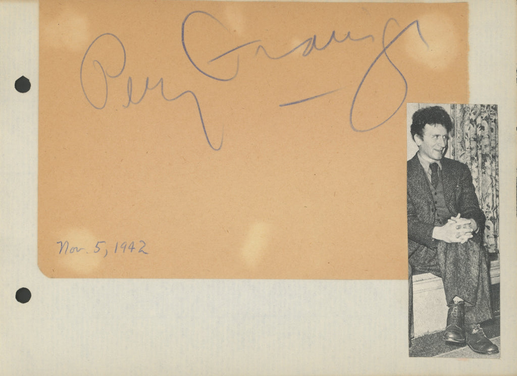 Grainger, Percy. (1882–1961) Autograph Signature – Schubertiade Music ...
