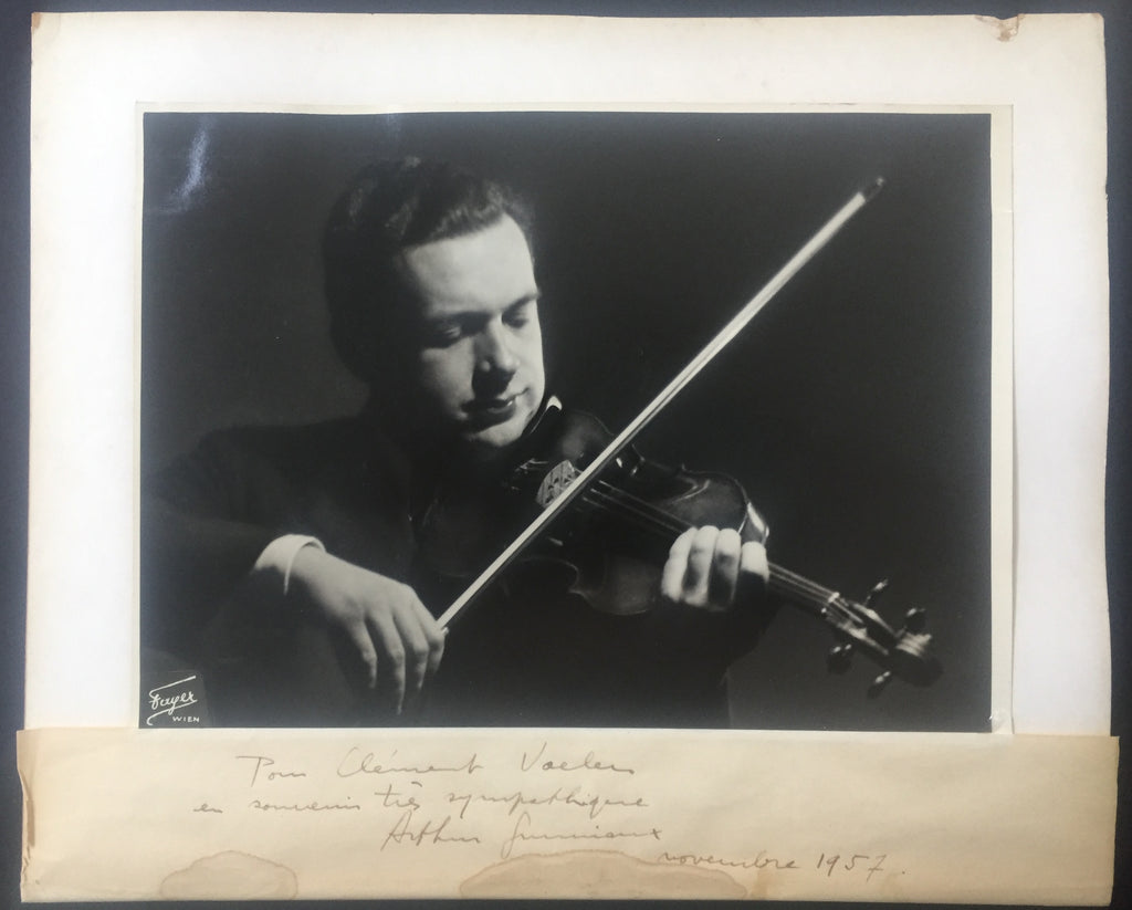 Grumiaux, Arthur. (1921-1986) Fayer Photograph with Autograph Inscript ...