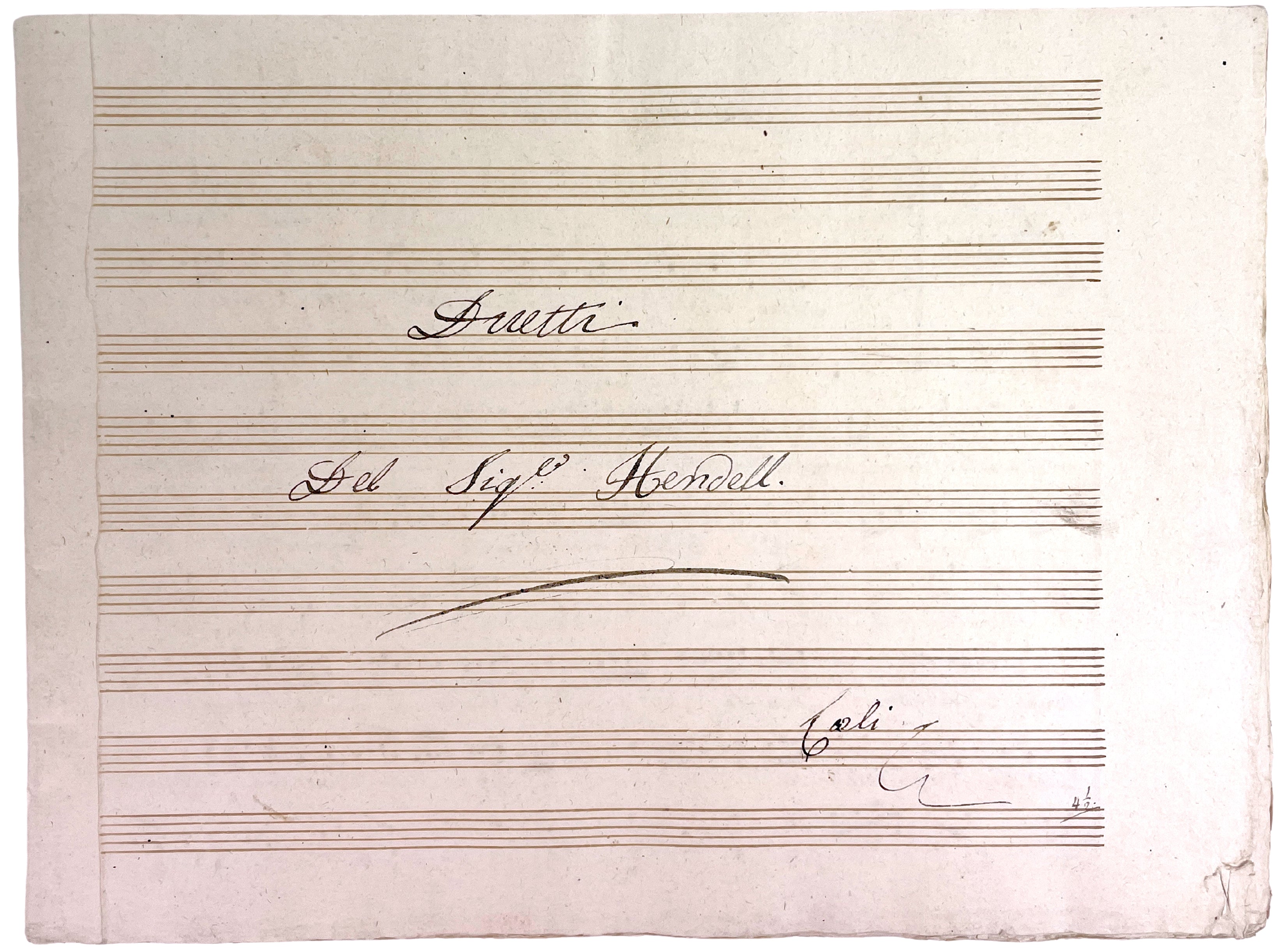 Handel, George Frederic. (1685-1759) "Duetti del Sig. Hendell" - 18th ...