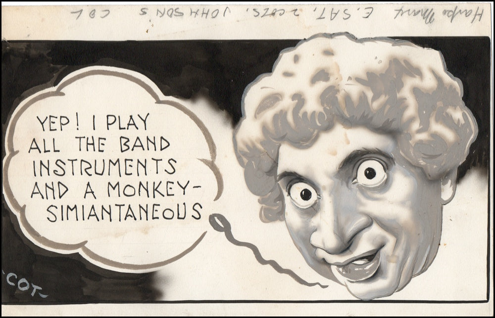 Marx, Harpo. (1888 - 1964) Original Caricature Drawing – Schubertiade ...