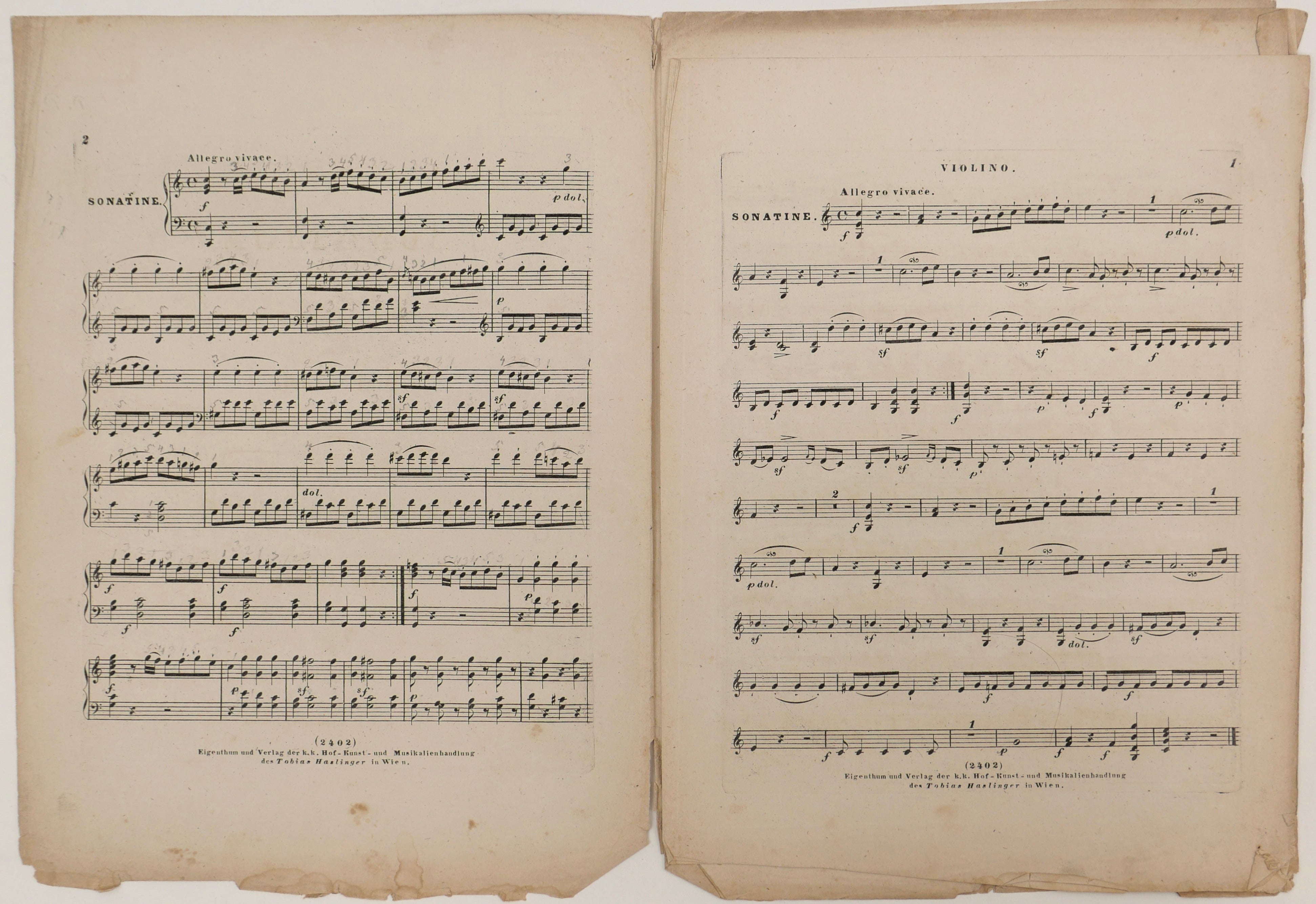 Haslinger, Tobias. (1787–1842) Sonatine [in C major] im leichten und a – Schubertiade Music and Arts