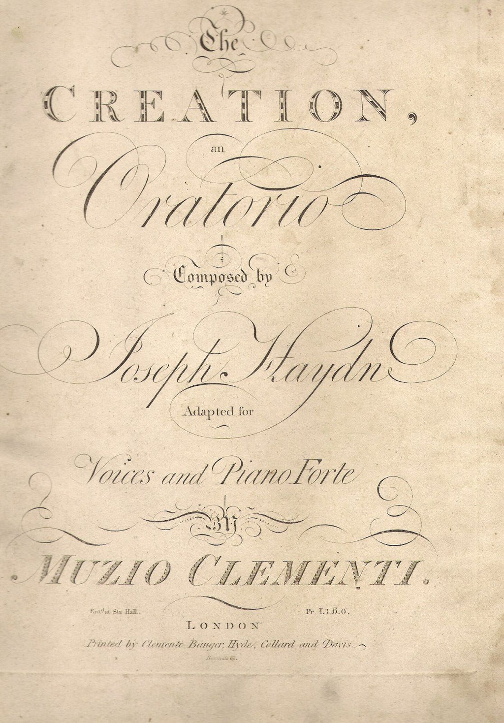Haydn, Joseph. (1732–1809) The Creation. An Oratorio...Adapted for Voi ...