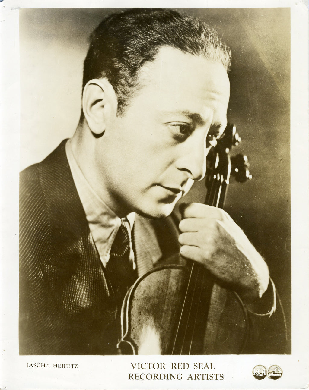 Heifetz, Jascha. (1901–1987) 1930's Victor Red Seal Promotional Photog ...