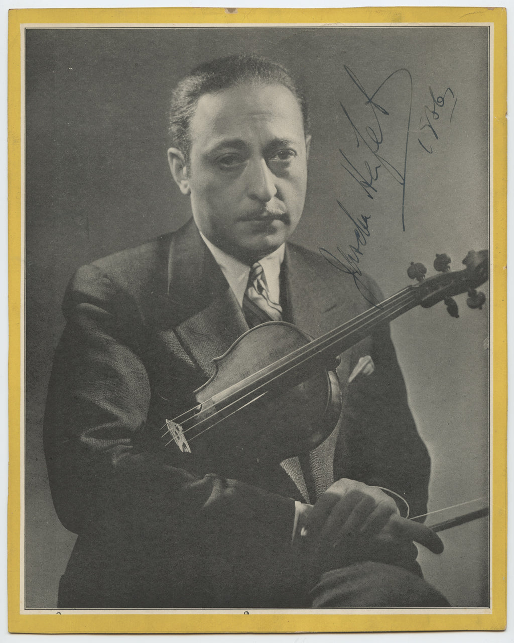 Heifetz, Jascha. (1901–1987) Signed Photograph – Schubertiade Music and ...