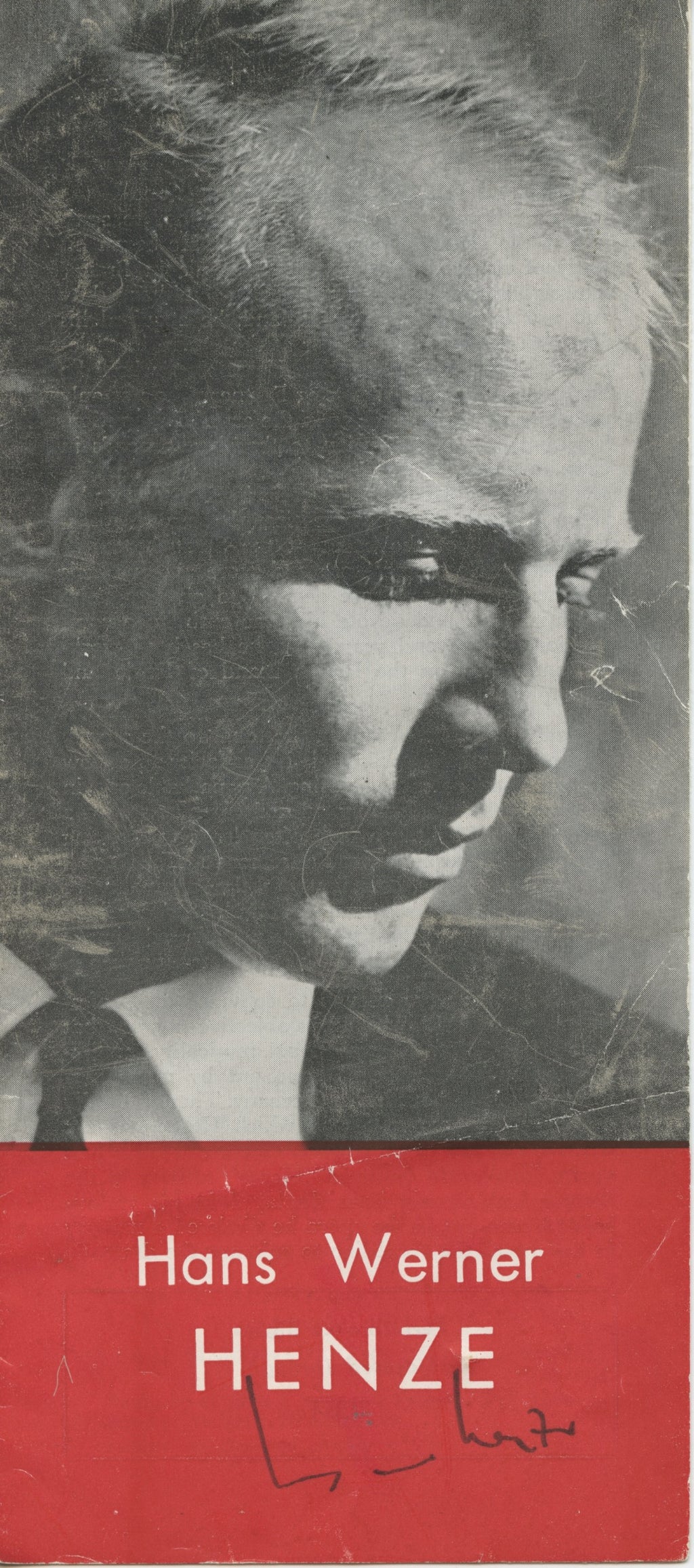 Henze, Hans Werner. (1926 - 2012) Signed Photograph on BMI Brochure ...