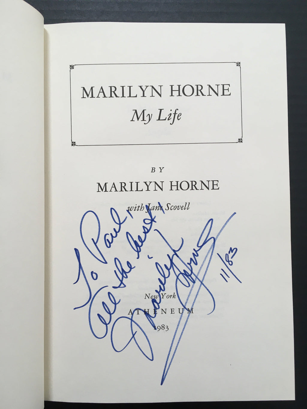 Horne, Marilyn. (b. 1934) Marilyn Horne Book My Life - SIGNED ...