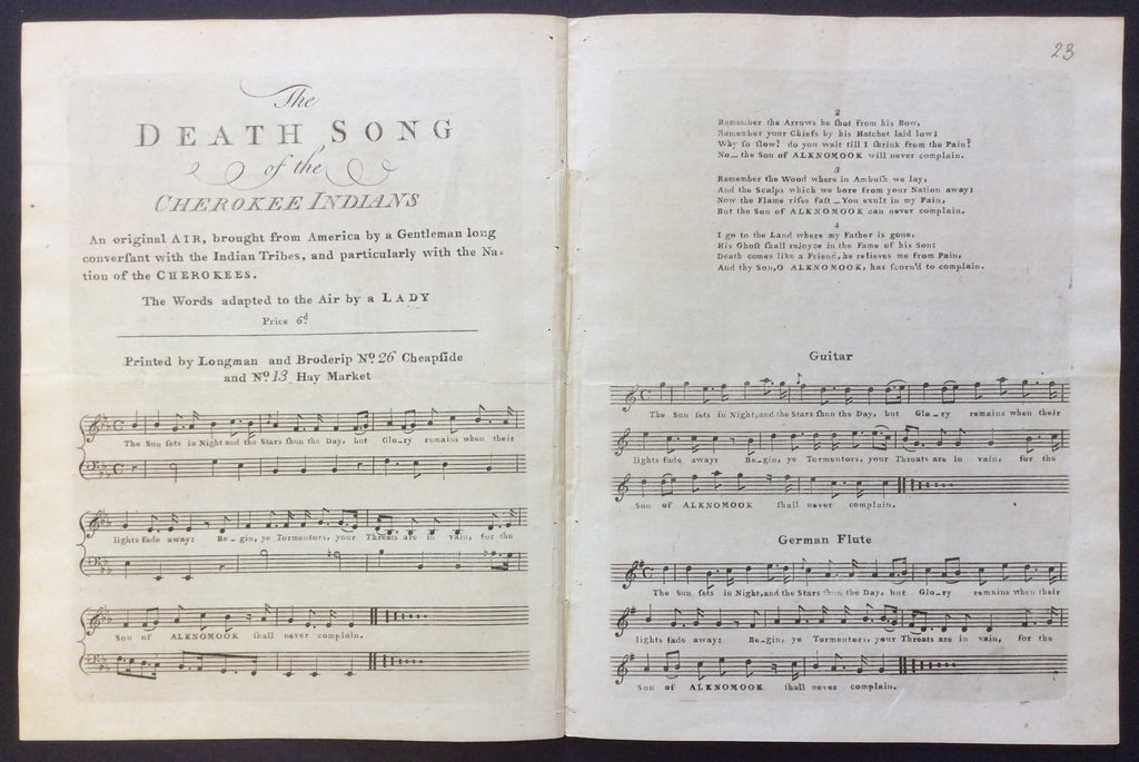 [Cherokee Indians] [Hunter, Anne. (1742-1821)] The Death Song of the C ...