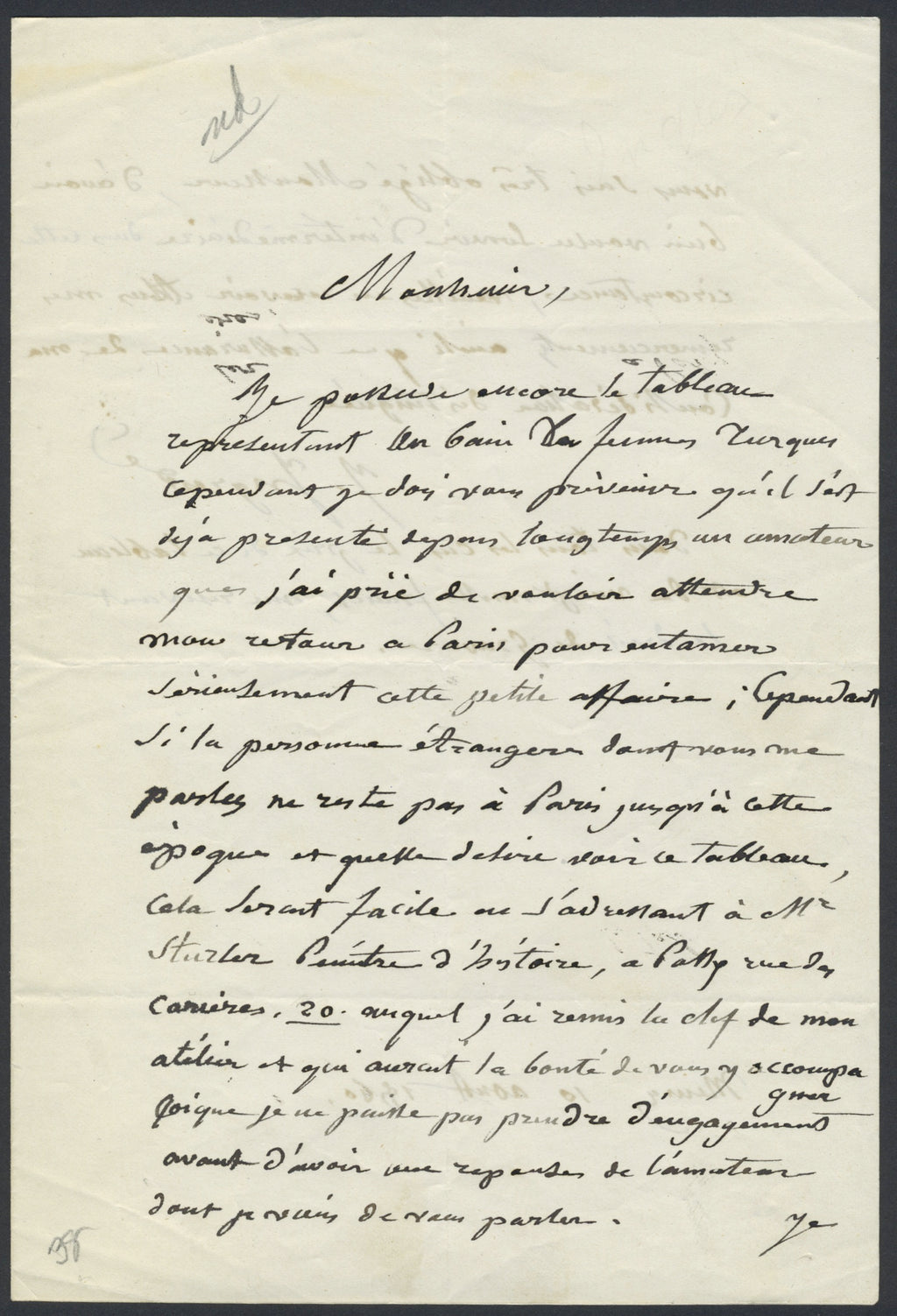 Ingres, Jean-Auguste-Dominique. (1780-1867) Autograph Letter about "Th ...
