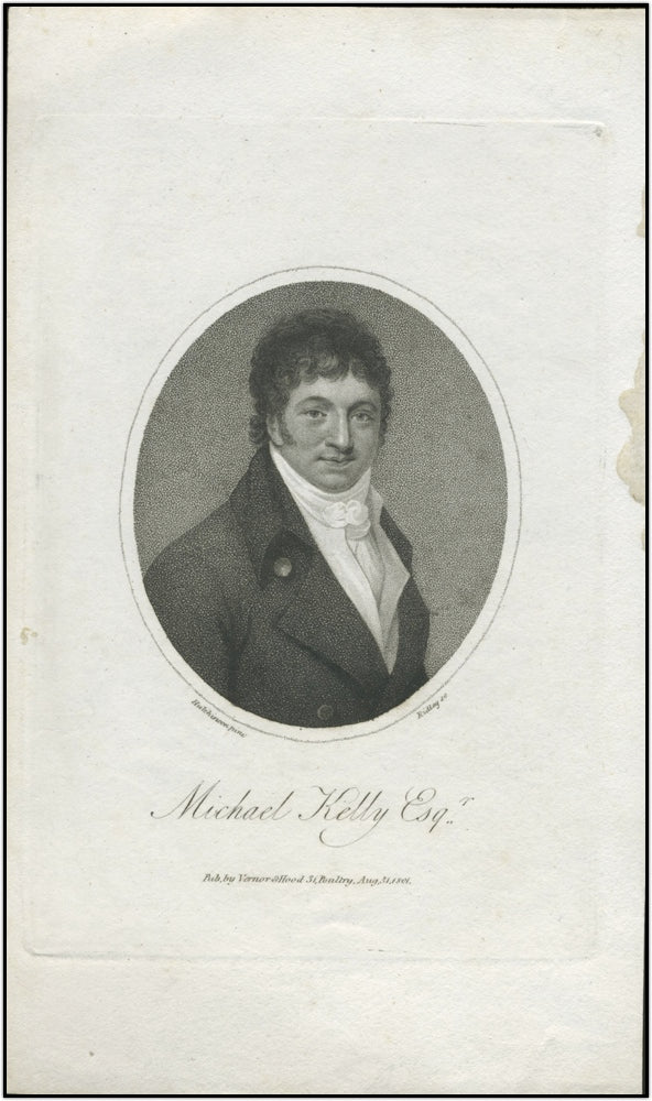 Kelly, Michael. (1762-1826) Fine 1801 Stipple Engraving of the famed M ...