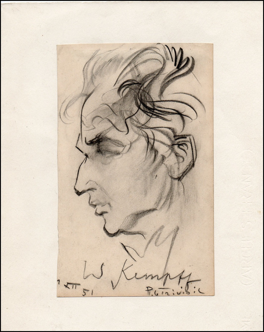 Kempff, Wilhelm. (1895–1991) Signed Original Portrait – Schubertiade ...