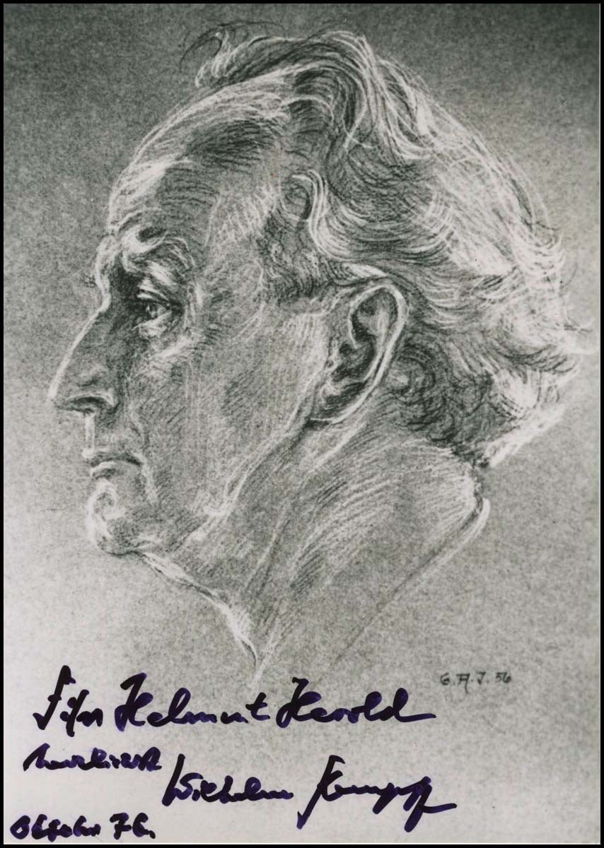 Kempff, Wilhelm. (1895–1991) Signed Portrait – Schubertiade Music and Arts