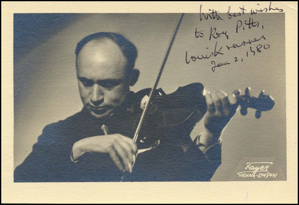 Krasner, Louis. (1903 - 1995) Signed Photograph – Schubertiade Music ...
