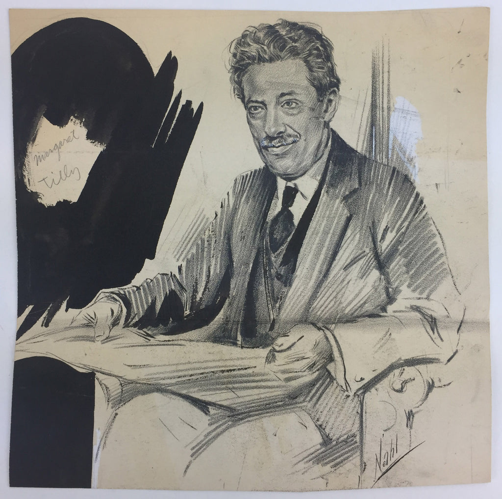Kreisler, Fritz. (1875–1962) Pencil and Ink Portrait Drawing ...