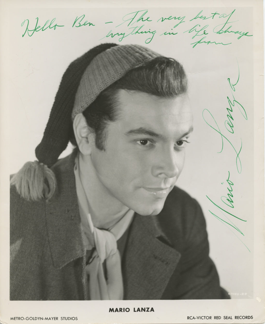 Lanza, Mario. (1921-1959) Signed Photograph – Schubertiade Music and Arts