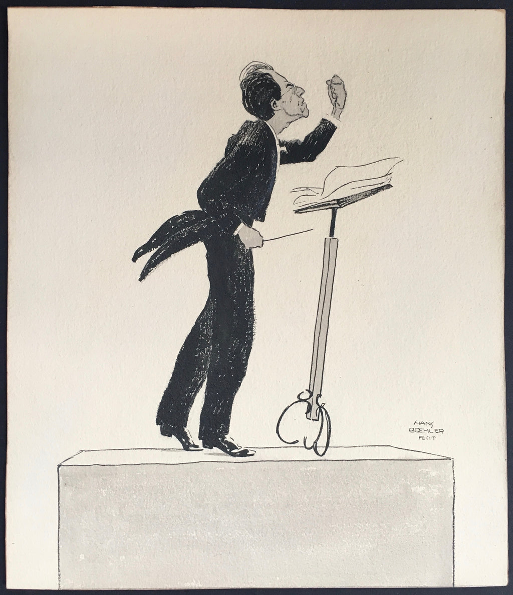 [Mahler, Gustav. (1860-1911)] Böhler, Hans. (1884-1961) Caricature Por ...