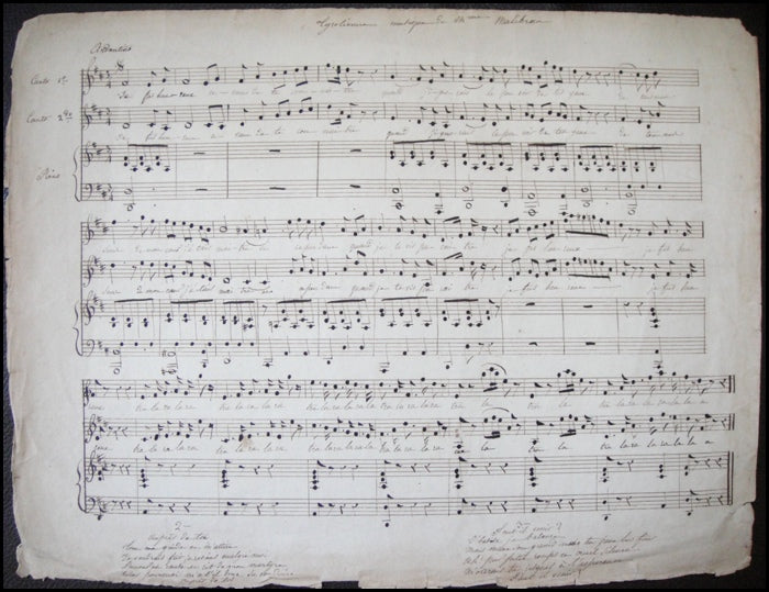 Malibran, Maria. (1808-1836) Two Song Manuscripts – Schubertiade Music ...
