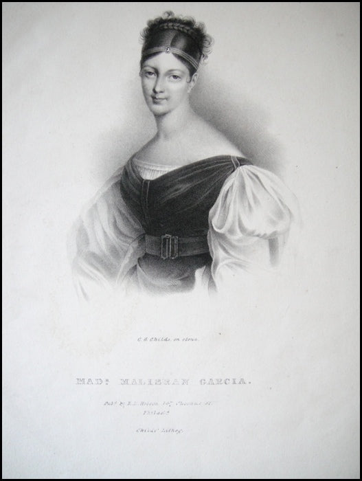 Malibran, Maria. (1808-1836) Original 1830 Lithograph Portrait ...