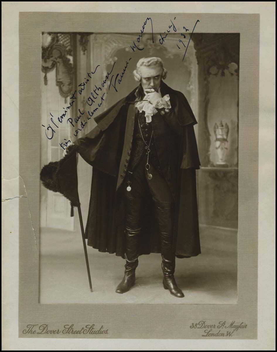 Marcoux, Vanni [Jean-Émile Diogène Marcoux]. (1877 - 1962) Signed Phot ...