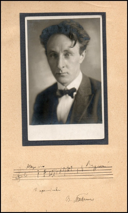 Martinu, Bohuslav. (1890-1959) Signed Photograph with Autograph Musica ...