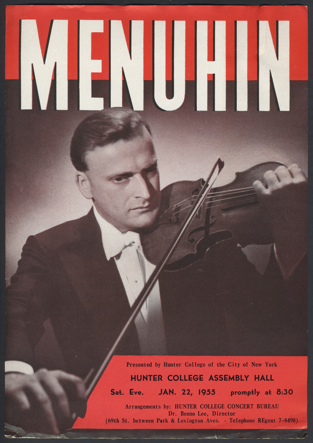 Menuhin, Yehudi. (1916–1999) Signed Program – Schubertiade Music and Arts