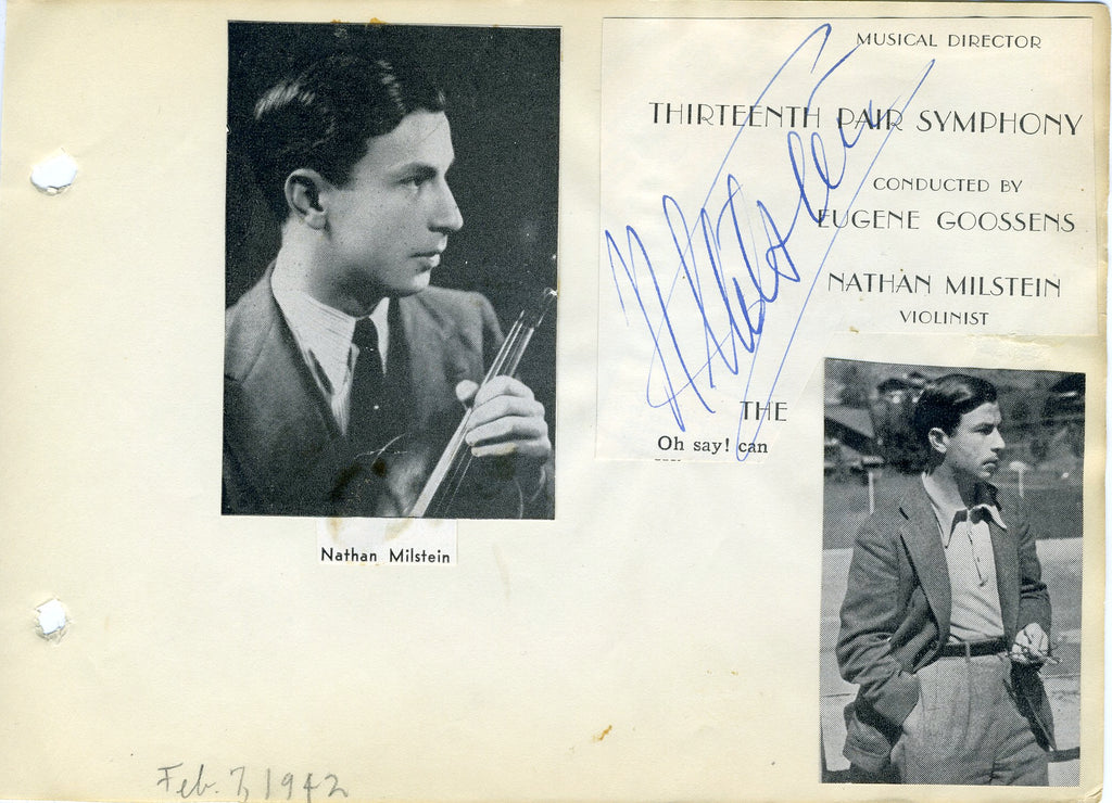 Milstein, Nathan. (1903–1992) Autograph Signature – Schubertiade Music ...