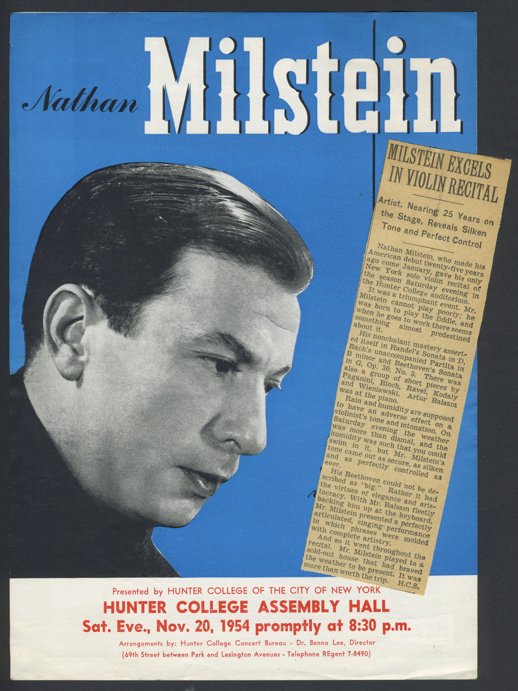 Milstein, Nathan. (1903–1992) Signed Program – Schubertiade Music and Arts