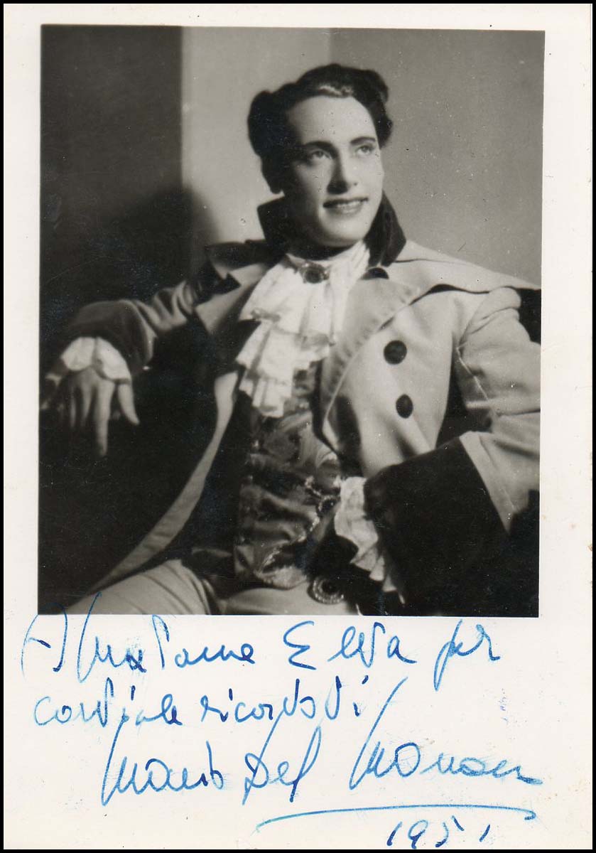 Monaco, Mario del. (1915–1982) Early Signed Photograph, "Manon Lescaut ...